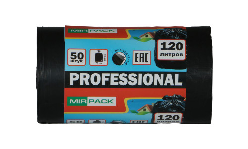 garbage bag mirpack 120լ 50հատ professional (200426)